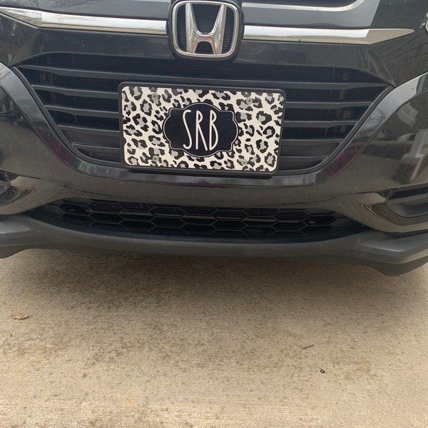 Leopard Personalized License Plate, Custom Car Tag for Women, Name Car ...