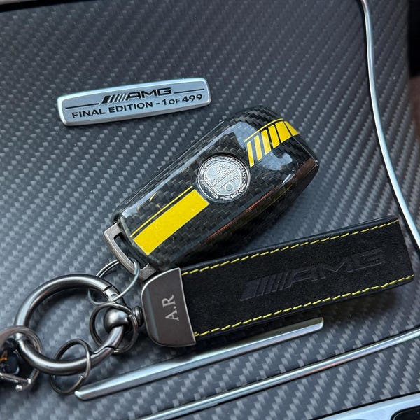 Premium Genuine Carbon Fiber AMG Key Fob Cover Pack for Mercedes A45 ...