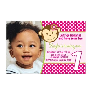 Mod Monkey Birthday Invitation, Editable Monkey Birthday Invitation ...