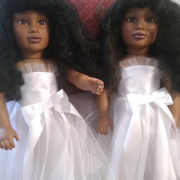 18" White Strapless Formal Doll Dress - Etsy