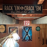 Rack It & Crack It Wood Sign, Custom Billiards Club Sign, Man Cave Name ...