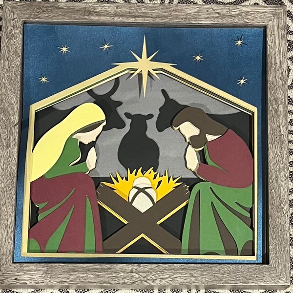 3D NATIVITY Shadow Box - 3D CHRISTMAS Svg - for Cricut - for Silhouette ...