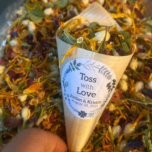 Wedding Toss Cones W/ Custom Label, Sachets, Confetti Cones, DIY ...