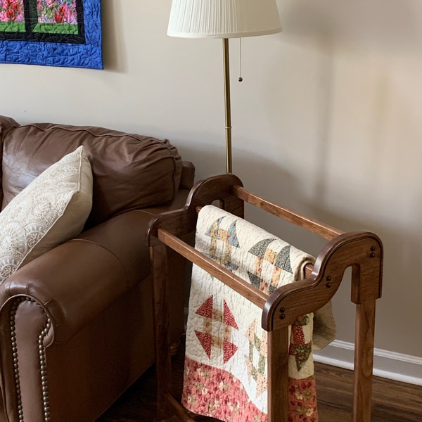 60" Tall Cherry Ladder Quilt Rack, 6 Different Widths Available, 26 ...