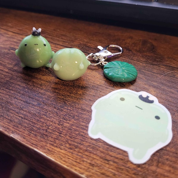 Awkward Jelly Frog Desk Buddy (with Teeny Bum!) || Handmade Polymer ...