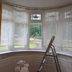 Lace Embroidered Curtain, One Panel Window Decor Curtain for Living ...