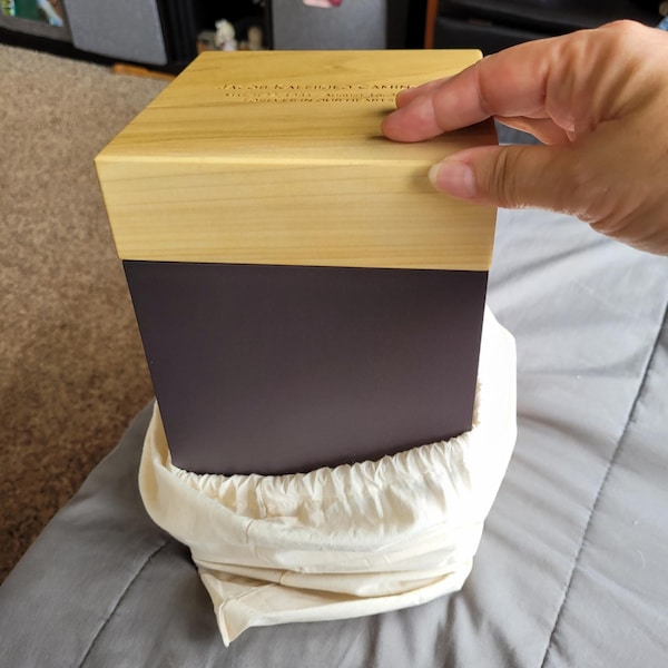 Contemporary Wood Urn, Poplar Wood Urn, Modern Cremation Urn, Box Urn ...