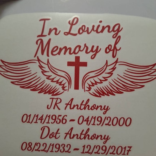 In Loving Memory Sticker Decal - Custom Memorial Decal - Personalized ...