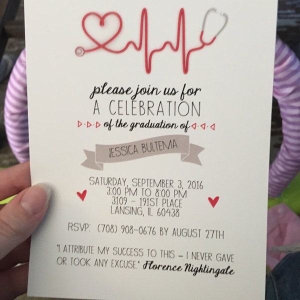 NURSING GRADUATION INVITATION Nurse Graduation Invitation, Nursing ...