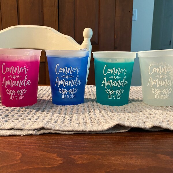 Color Changing Cups, Mood Cups, Monogram Cups, Wedding Cups, Wedding ...