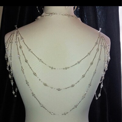 Bridal Back Necklace Back Drape Chain for Open Low Back Dress - Etsy