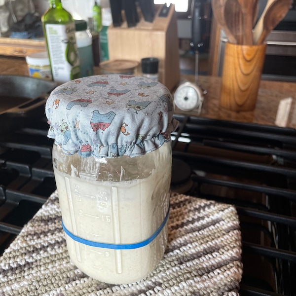 Set of 4 Reversible Sustainable Washable Cotton Fabric Jar Covers ...