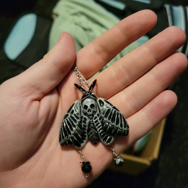 Flapping Moth Necklace! Fluttering Death's Head Moth Fidget Necklace ...