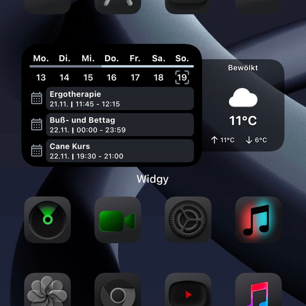 IPhone 15 Ios 17 Dark Mode Icons Pack - Etsy Canada