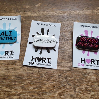 Pronoun / Pronouns Enamel Pin Design Your Own, Gift Neopronouns, Non ...