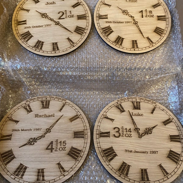 Personalised Working Birth Celebration Clocks - Etsy