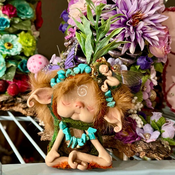 Set of 2 Fairy Trolls Dreaming Meditating Pixie Ooak Fae Fairy Fairie ...