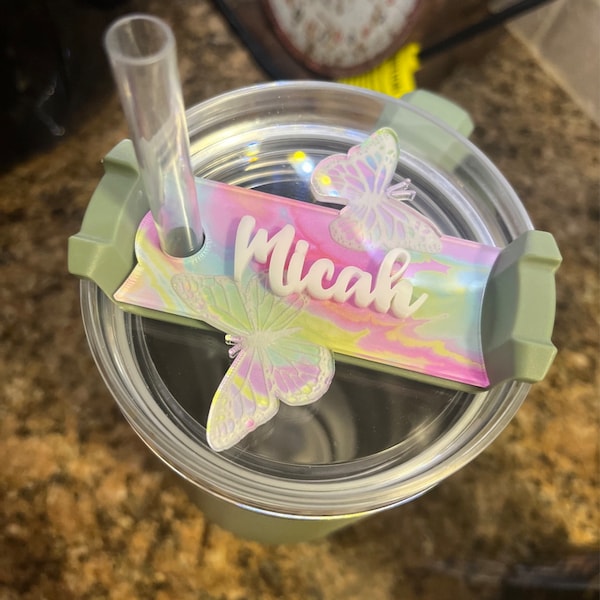 30oz, 40oz or 60oz Stanley Butterfly Name Tag, Personalized Butterfly ...