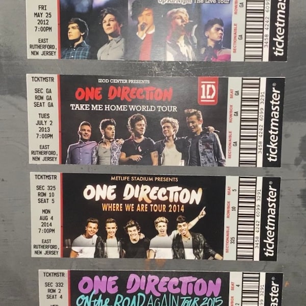 One Direction Tour Bundle of 4 Souvenir Concert Tickets - Etsy