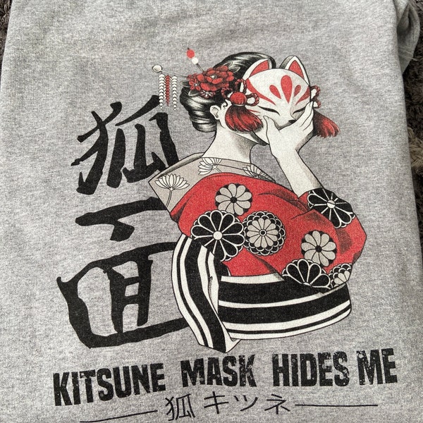 Unisex Hoodie, Japanese Fox, Kitsune Mask,gift for Japan Lover, Anime ...