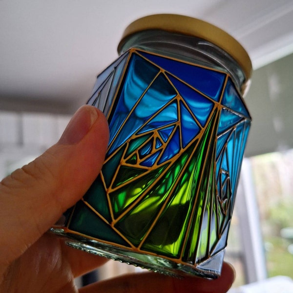 Multicoloured Stained Glass Jar, Custom Home Decoration, Teacher Gifts ...