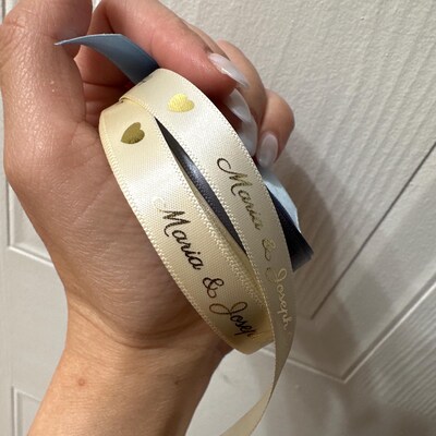 Wedding 10mm Personalised Printed Ribbon Wedding Gift Wrap Wedding ...