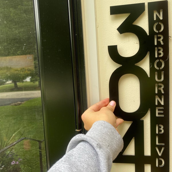 Outdoor Signs House Numbers Vertical, House Number Vertical Gift, House ...