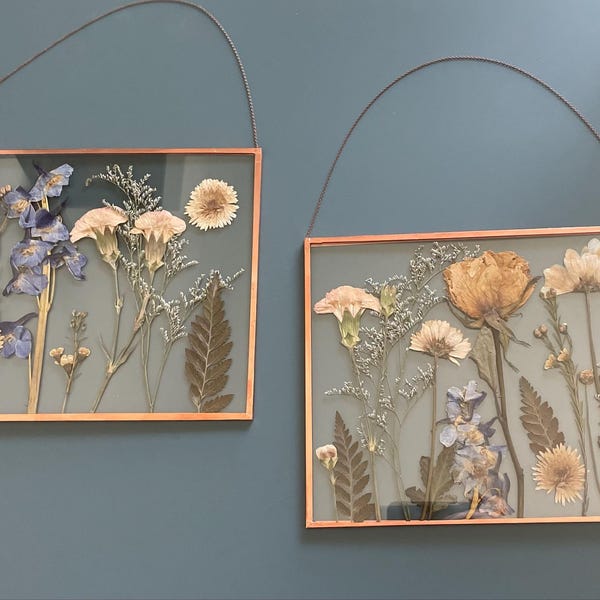 Pressed Dogwood Pansy Bleeding Heart Lilace Fern Flower Frame ...