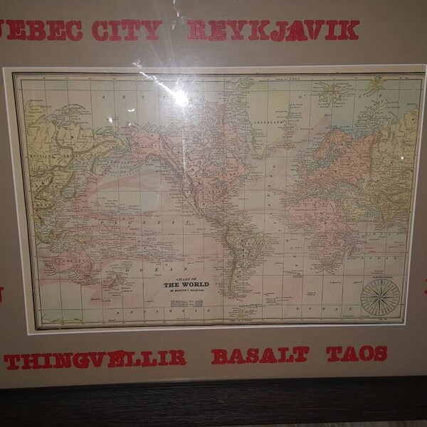 Large Antique WORLD Map 1901 George Cram Atlas Map of the World Gallery ...