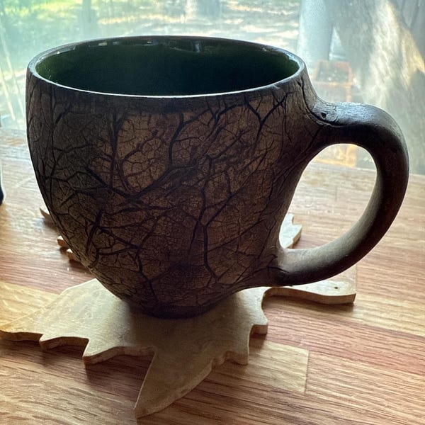 Handmade Ceramic Botanical Mug || Pottery Mug Handmade Nature Ceramic ...