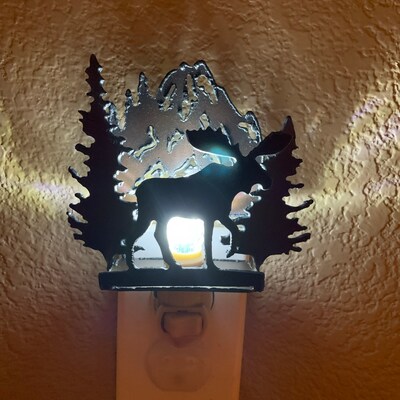 Moose Night Light Made Out of Rusted Steel - Etsy
