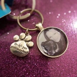 Dog Personalised Photo Keyring You Left Paw Prints on My - Etsy UK