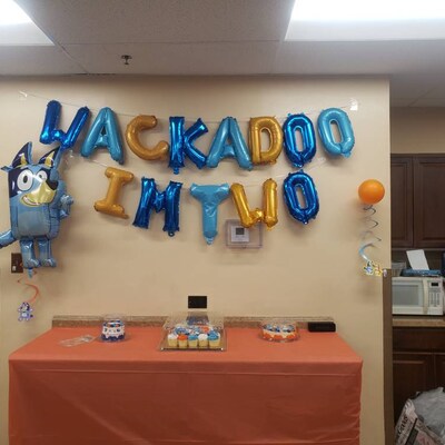 Wackadoo I'm Two Bluey Balloon Banner Bluey Themed Birthday Decorations ...