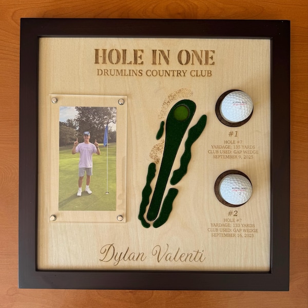 Personalized Hole in One Display With Flag, LARGE Hole in One Display ...