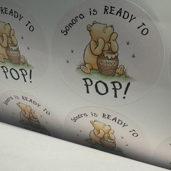 Classic Pooh Baby Shower Water Bottle Labels, Pooh Party Favor Labels ...