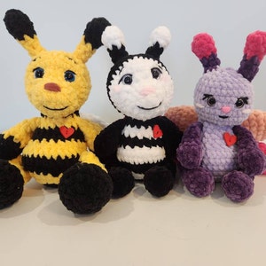 Crochet Pattern Insects Amigurumi PDF Tutorial Plush Pattern 3 in 1 Bee ...