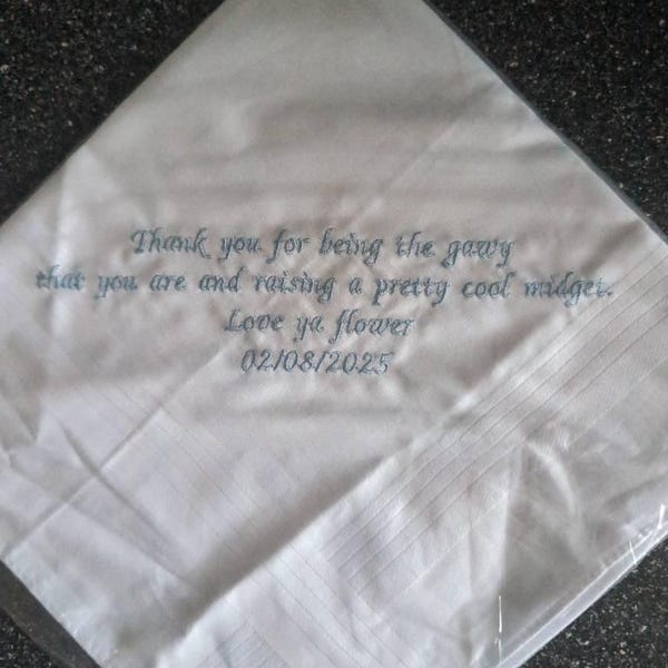 Personalised Wedding Handkerchief With Love Men Hankie Groom Partner ...