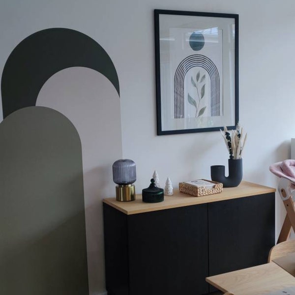 Boho Colorblock Wall Decal | Mid Century Wall Art | Arch Wall Decal ...