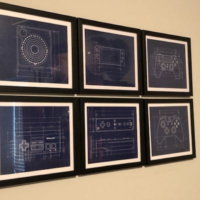 Custom Four Blueprint Set Video Game Decor - Etsy