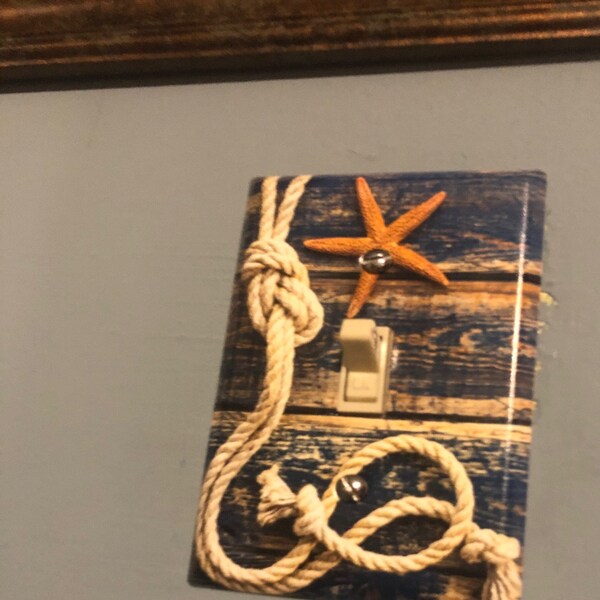 Beach Switch Plates and Outlet Covers - Starfish Blue Nautical Decor ...