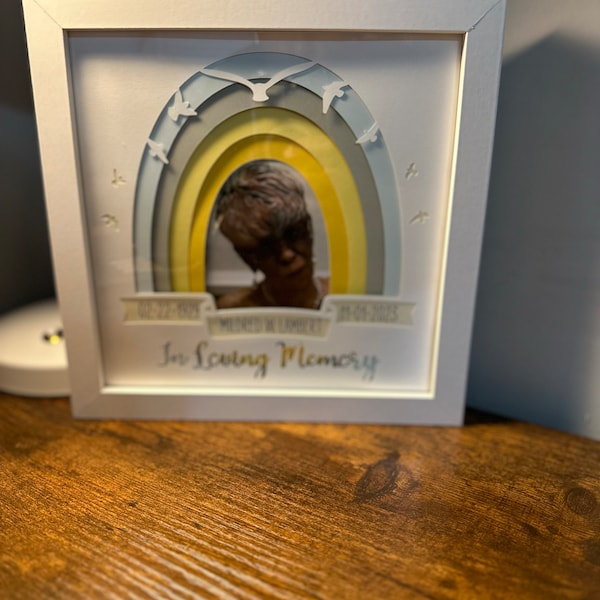 3D Memorial Shadow Box With Custom Photo, in Loving Memory, Memorial ...