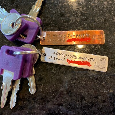 Happy Camper Keychain. Trailer Keys, Camping, Rv, Adventure Awaits Etc ...