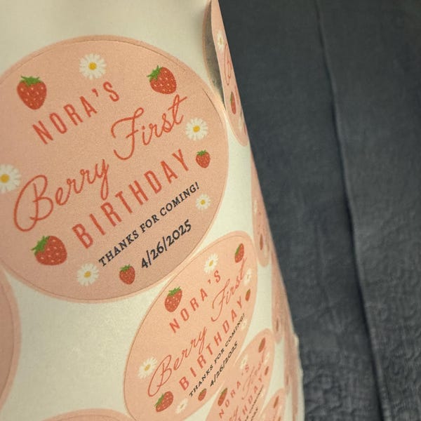 Personalized Retro Roller Skating, Birthday Party, Favor Round Sticker ...