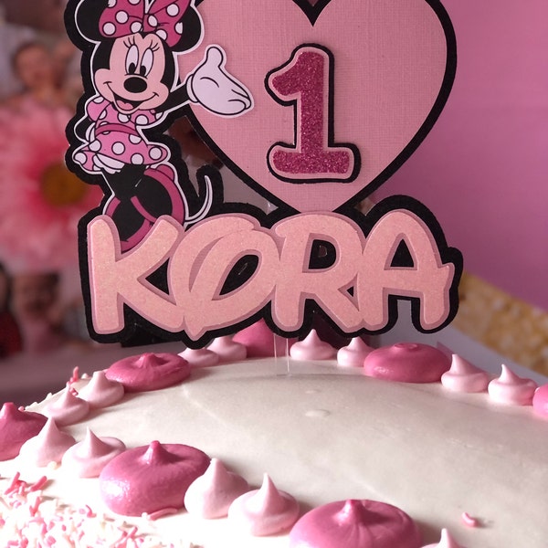 Personalize Minnie Mouse Name Cake Topper, Minnie Mouse Club House Name ...