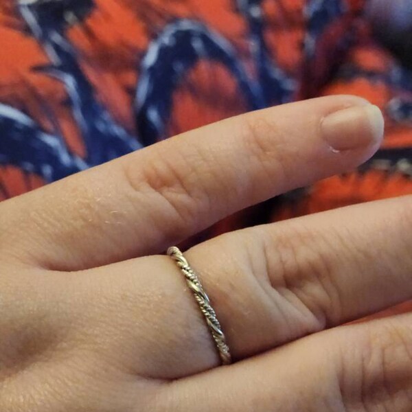 Solid 9ct Yellow Gold Hand Twisted Rope Ring, Handmade Precious Metal Stacking Ring. - Etsy