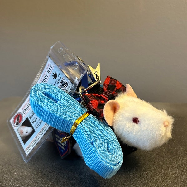 ESSA White Rat Emotional Support Plush Stuffed Animal Personalized Gift ...