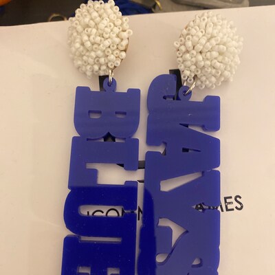 Custom Team Acrylic Seed Bead Earrings Game Day Earrings Go - Etsy