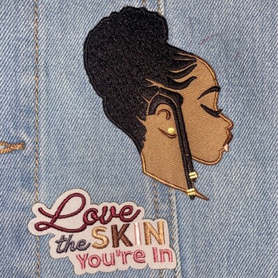 New, braided Beauty Afrocentric-diva Patch, 3.5 Iron-on Embroidered ...