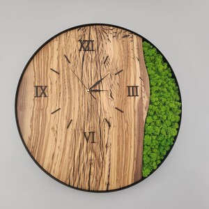 Large Oak Wood Wall Clock 50 Cm Handmade - Etsy