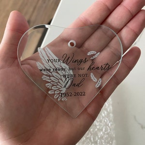 Personalized Glass Heart Ornament, Personalized Memorial Ornament ...